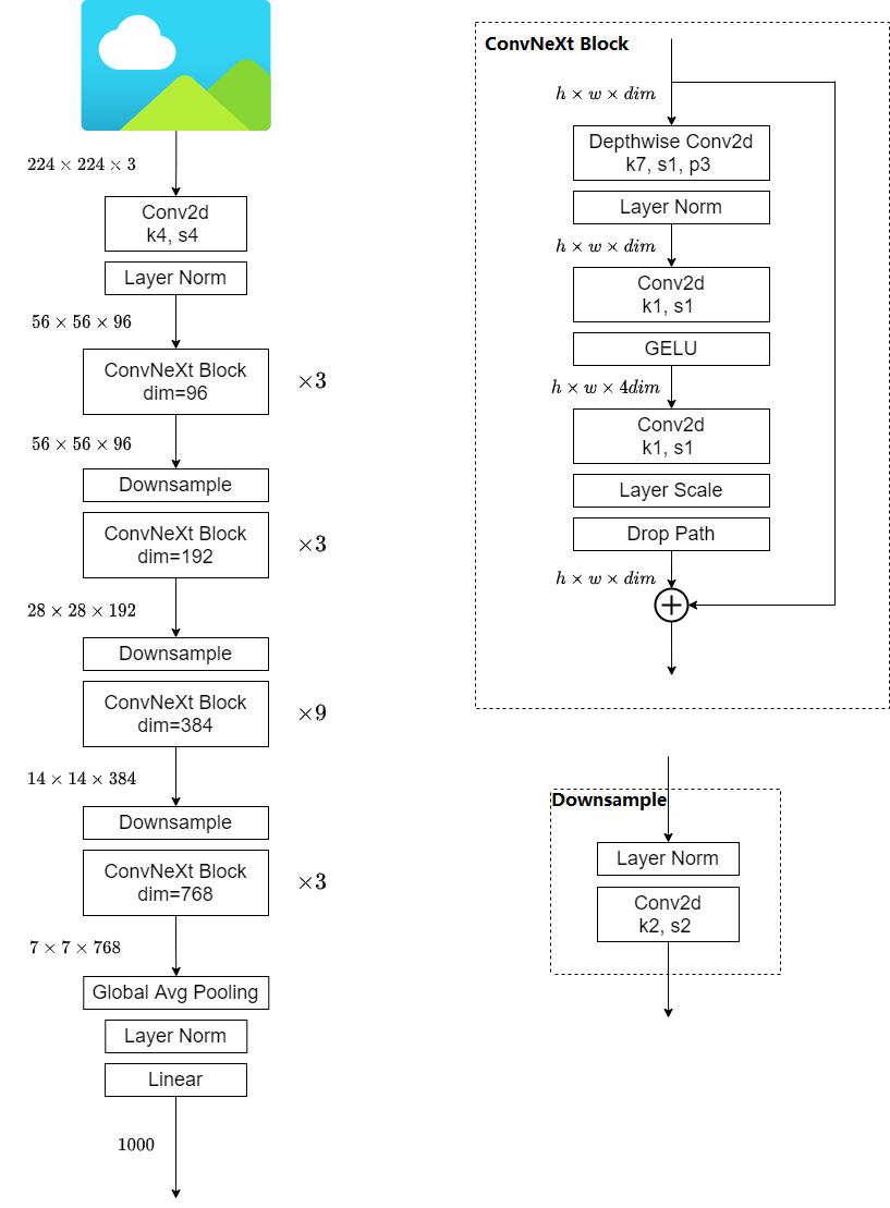 深度学习模型之CNN（二十五）ConvNeXt网络讲解及使用Pytorch搭建 | Linvil's Blog